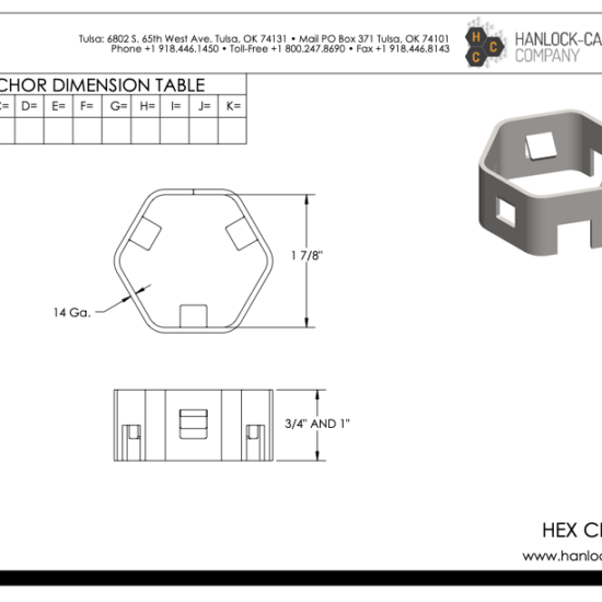 STANDARD HEX CELL - Hanlock-Causeway Company